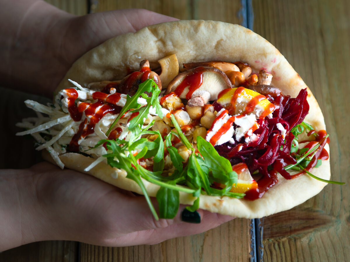 Chickpea Salad Flatbread - Kara Foods