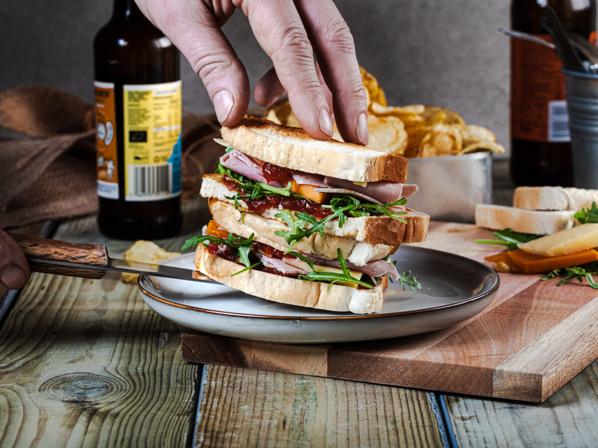 Ham, Cheese & Rhubarb Chutney Sarnie - Kara Foods